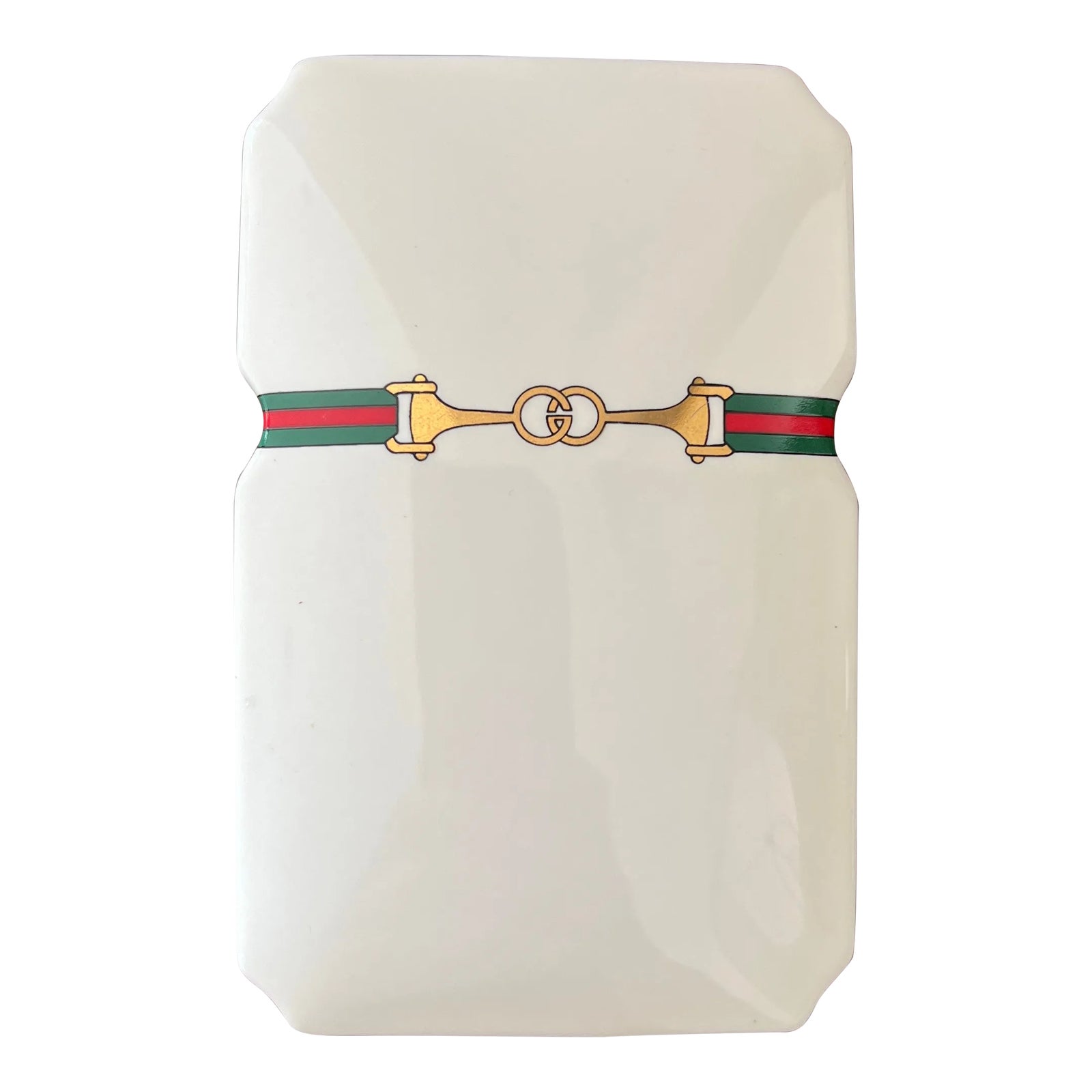 1970s Gucci Horsebit Porcelain Incense Holder Trinket Box | Chairish