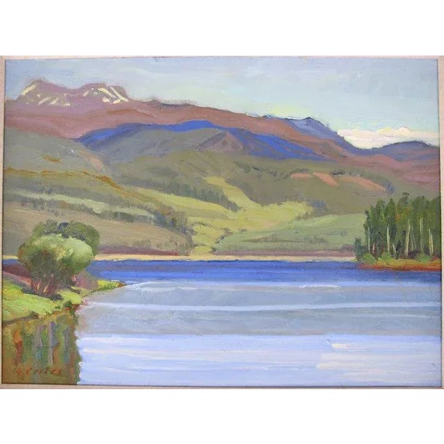 Late 20th Century "Colbalt Water" Oil Painting by Gayle Crites, Framed ...