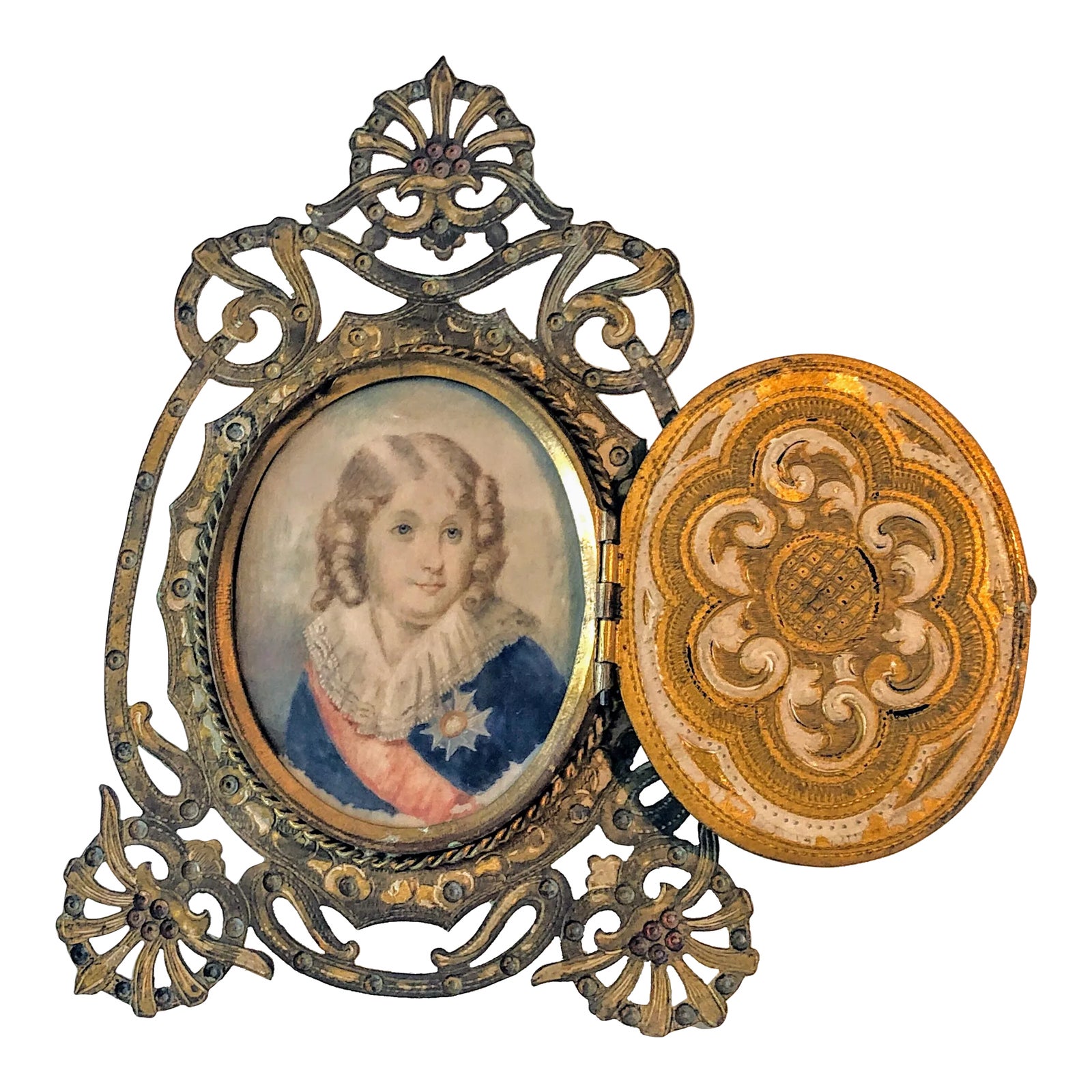Late 19th Century Napoleon II Miniature Portrait Painting, Framed ...