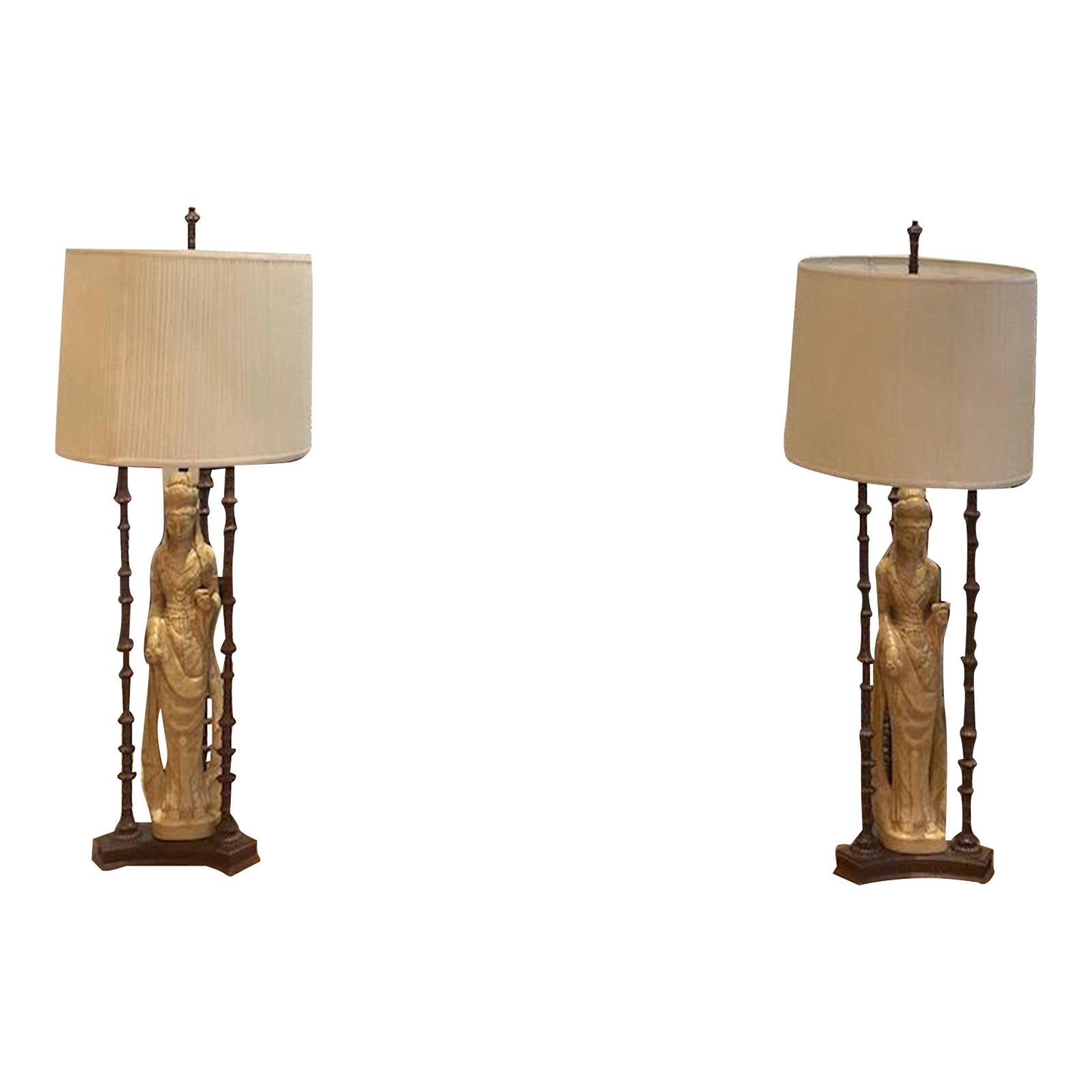1950s Quan Lin Table Lamps - a Pair | Chairish
