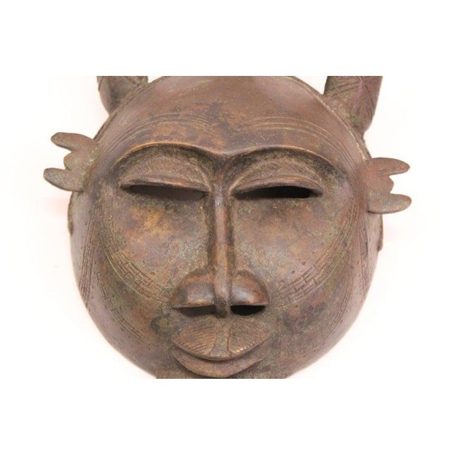 African Cameroon Tribal Bronze Mask | Chairish