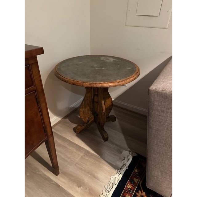 Arhaus Round Table With Tin Top | Chairish
