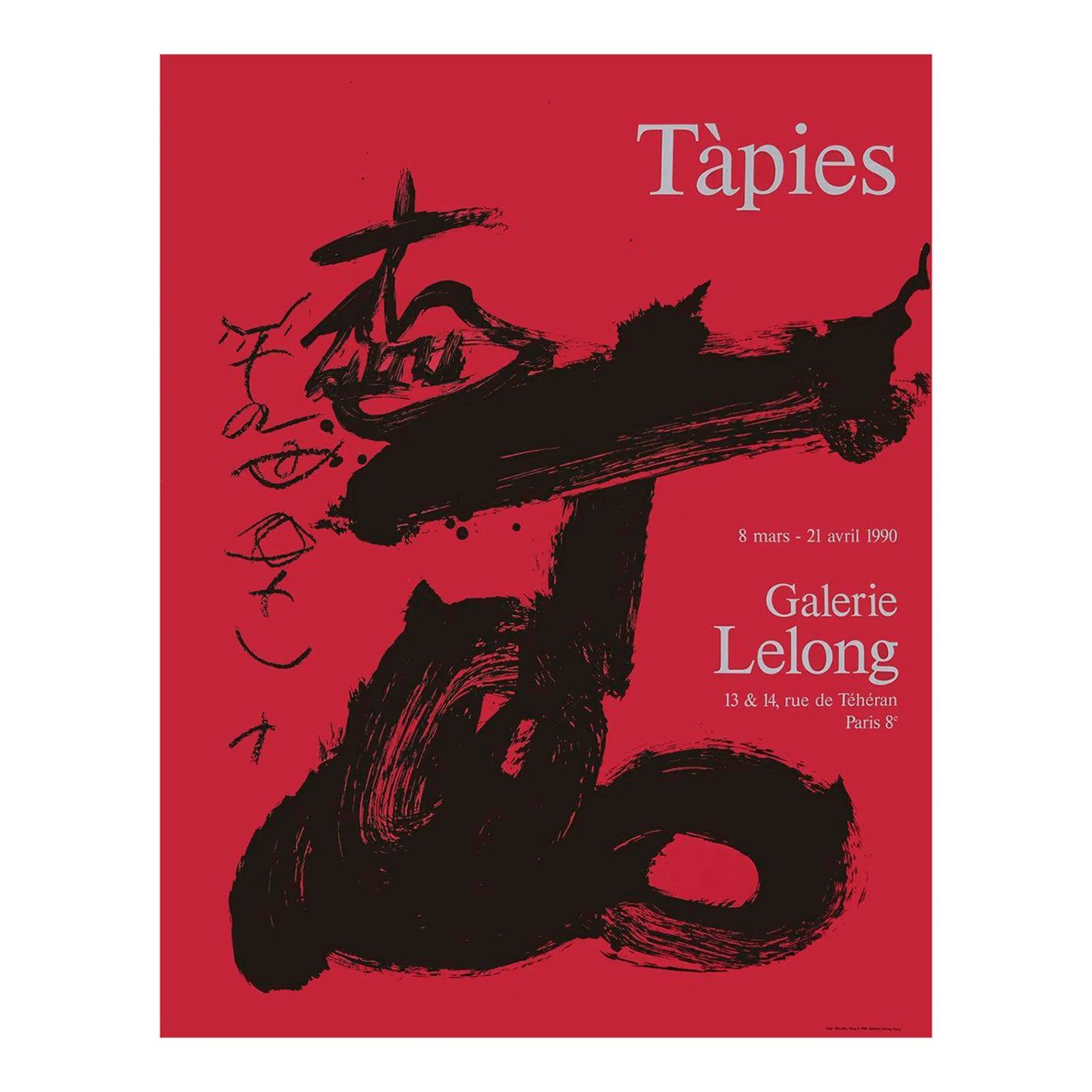 1990 Antoni Tàpies Lelong Gallery Exhibition Poster | Chairish