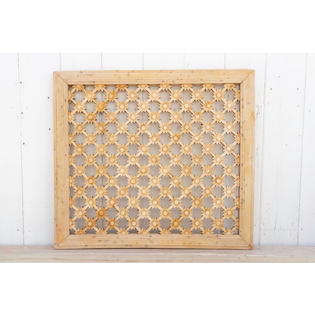 Carved Floral Wood Lattice Window | Chairish