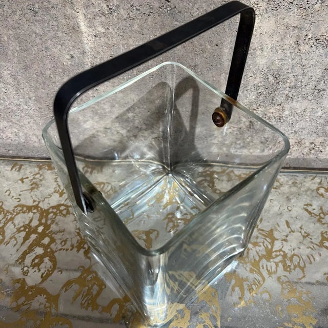 1970s Modern Square Glass Ice Bucket Style Of Cristal De Sèvres Chairish