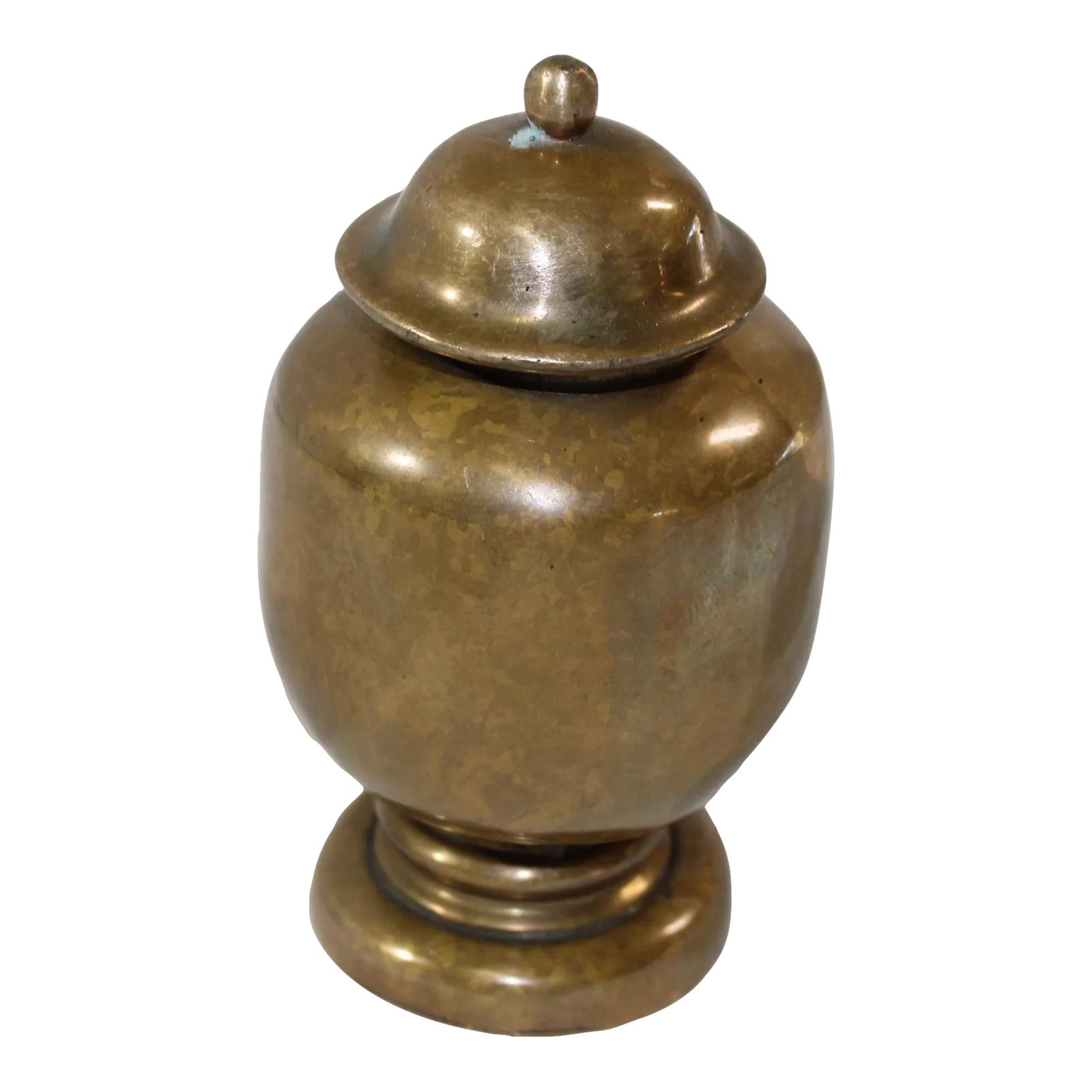 Late 20th Century Cast Bronze Incense Jar With Lid | Chairish