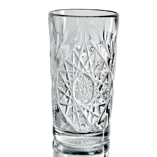 Libbey Glass Hobstar Highball Iced Tea Water Tumblers Set of 6 16 Oz ...