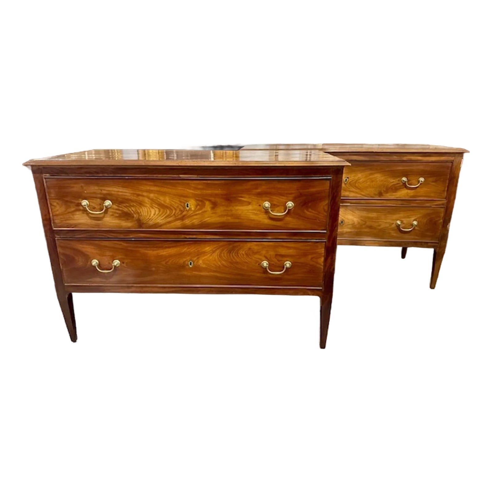 Antique Large Scale English Mahogany Commodes | Chairish