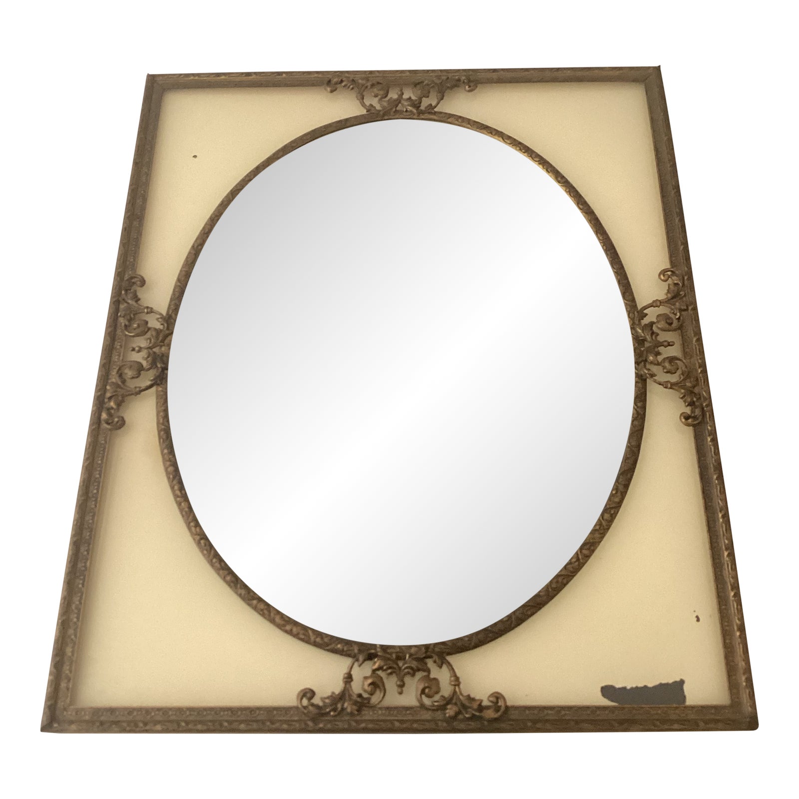 Early 1900s Antique Gold Frame With Oval Opening | Chairish