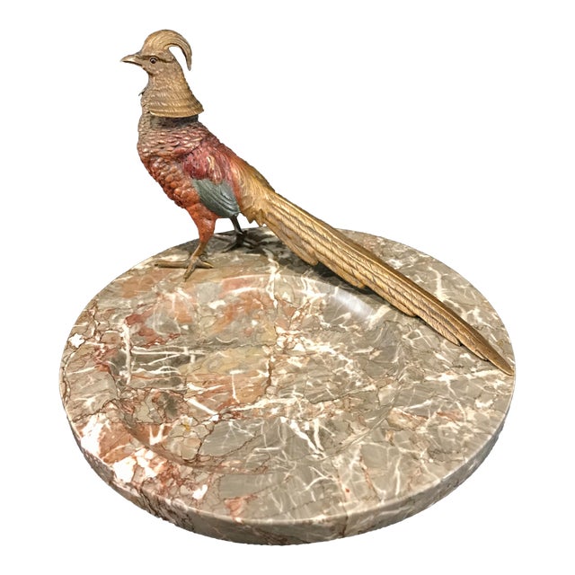 Early 20th Century Austrian Cold Painted Bronze Golden Chinese Pheasant ...