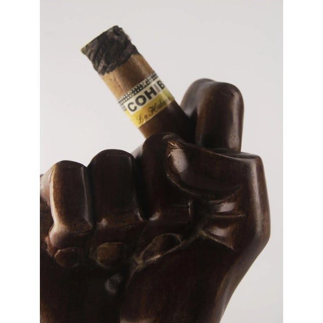Late 20th Century Dominican Hand-Carved Varnished Wooden Hand Sculpture ...