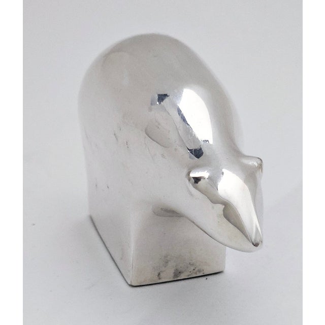 1970s Dansk Modernist Animal Figure Paperweight Silver Plated by Gunnar ...
