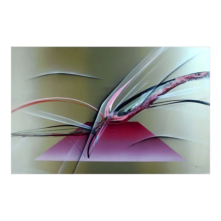1980s Elba Alvarez Original Abstract Acrylic Painting | Chairish
