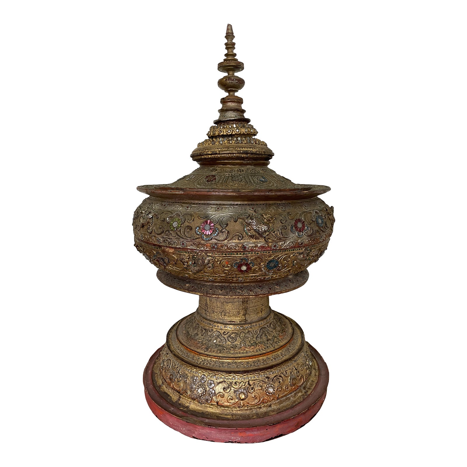 Antique Mid 19th Century Wood Urn | Chairish