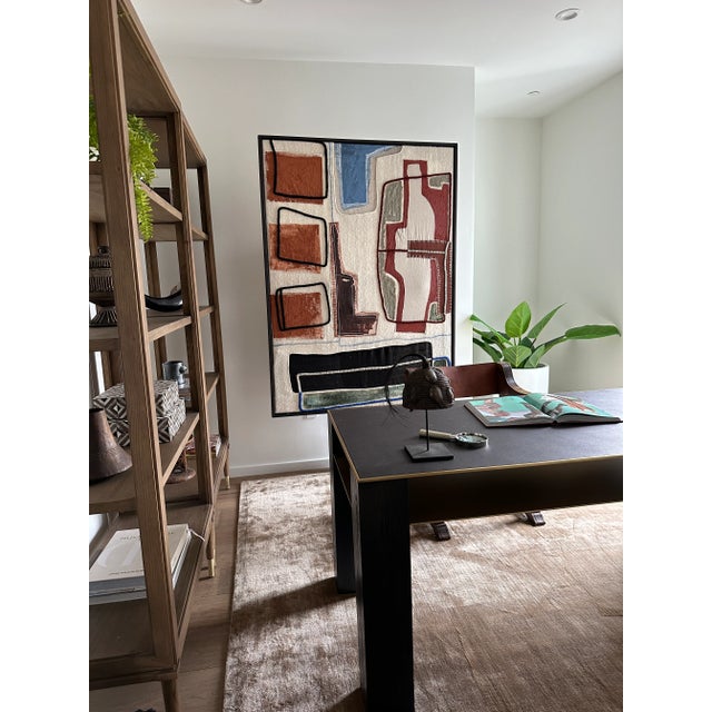 Leather Inlay Desk | Chairish