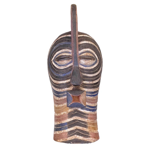 African Songye Kifwebe Wooden Mask 27.5" H | Chairish