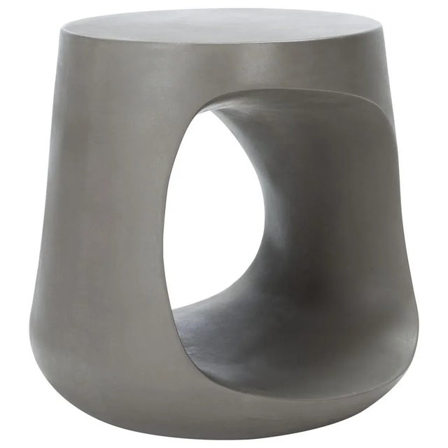 Vikki Concrete Accent Stool - Dark Gray | Chairish