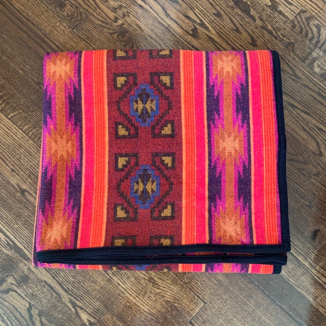 Vintage 1970s Pendleton Beaver State Large Wool Blanket | Chairish