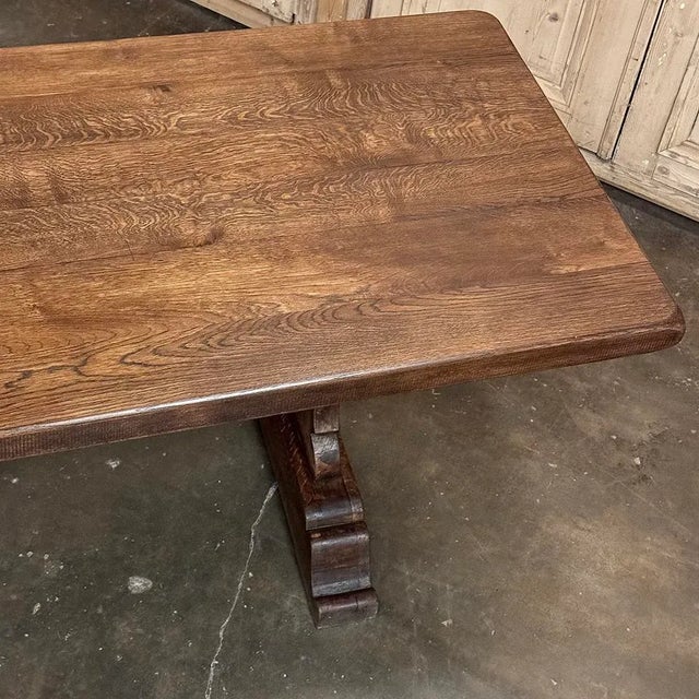 Rustic Antique Dining Table ~ Trestle Table in Solid Oak | Chairish