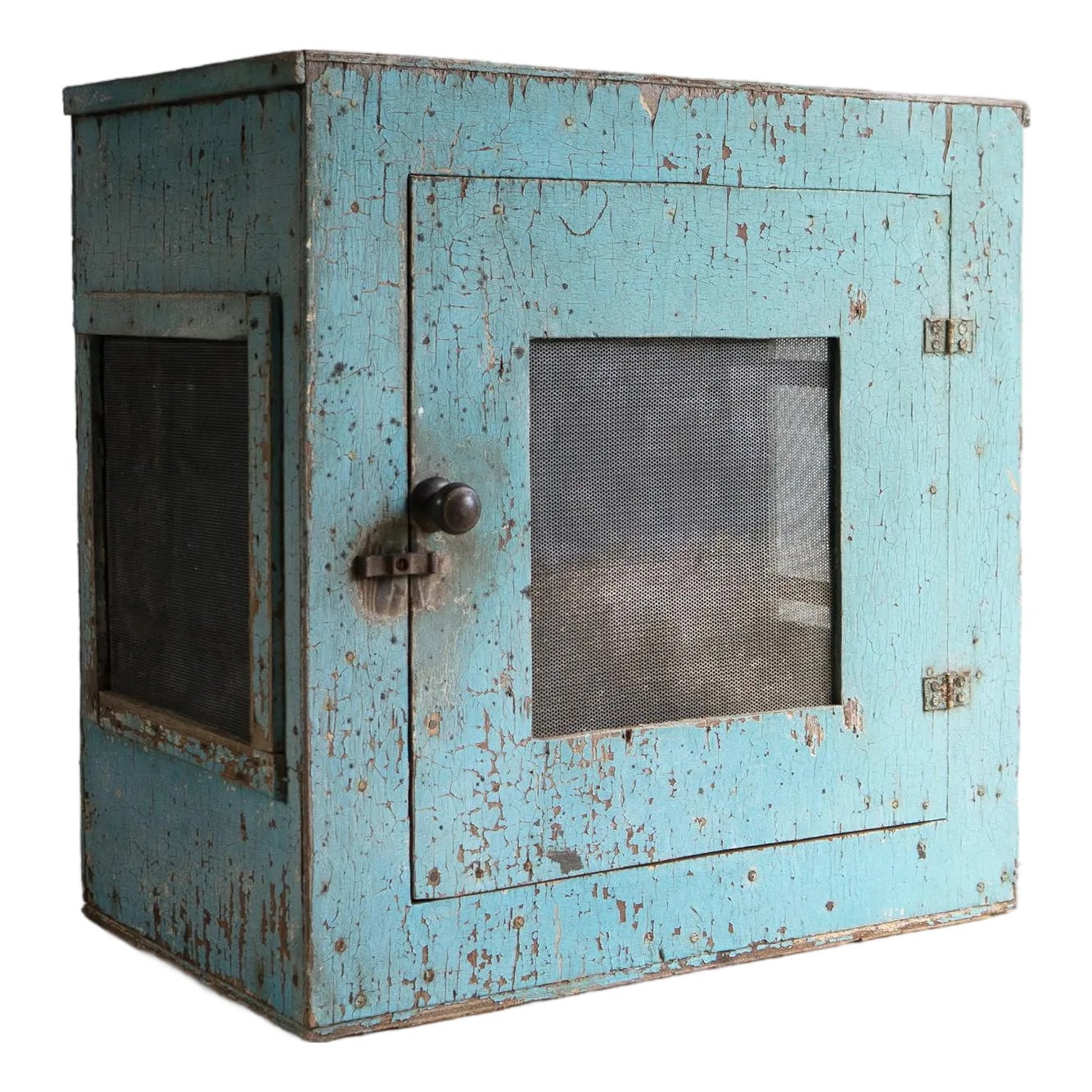 Vintage Painted Meat Safe Cabinet - Farmhouse Kitchen Cupboard, World ...