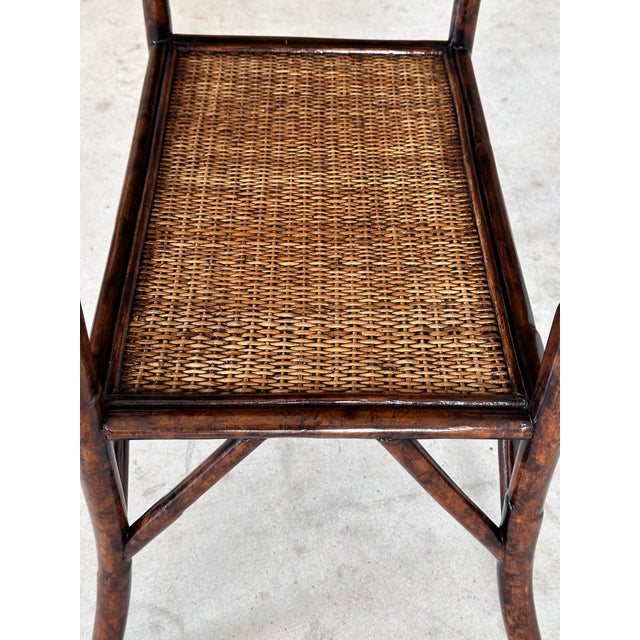 Late 20th Century Refinished British Colonial Rattan Side Table | Chairish