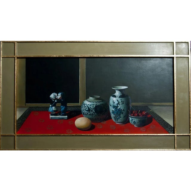 Ceramics, Cherries and Egg - Original Oil on Canvas by Zhang Wei Guang ...