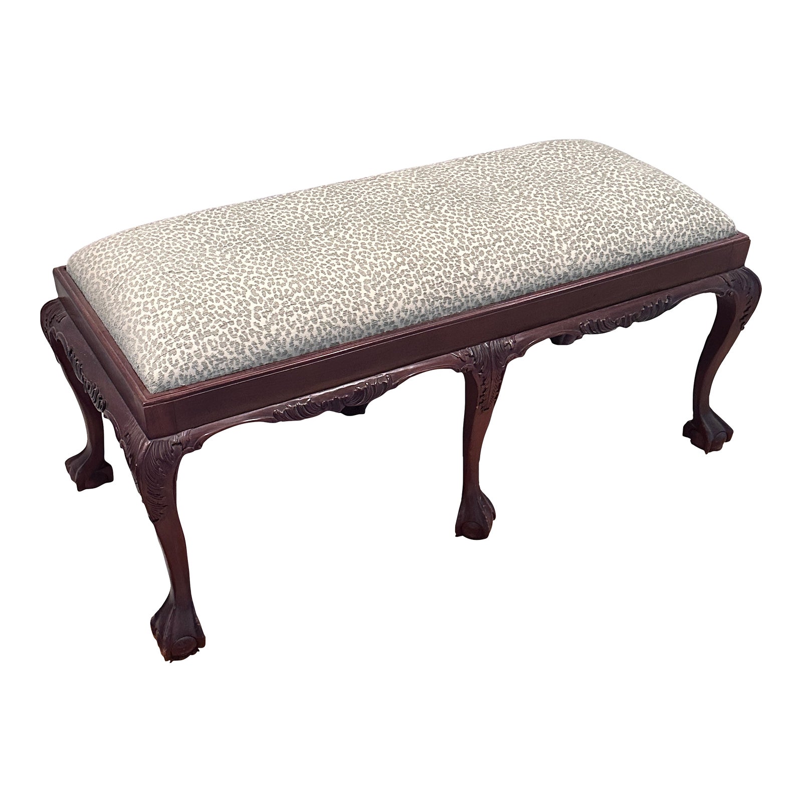 Animal Print Chippendale Bench | Chairish
