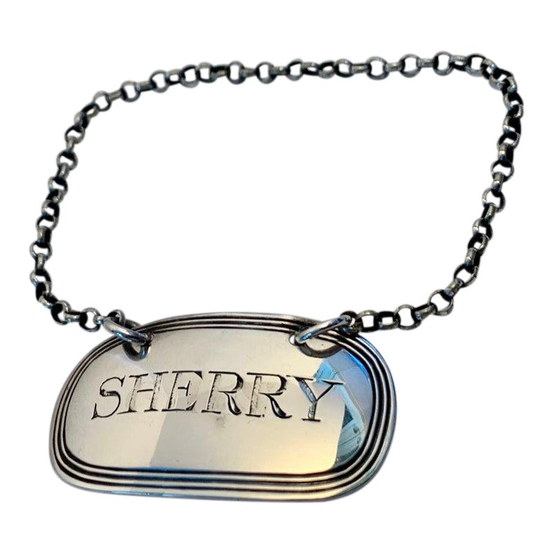 Sherry Decanter Label or Bottle Ticket in Sterling Silver by Charles ...