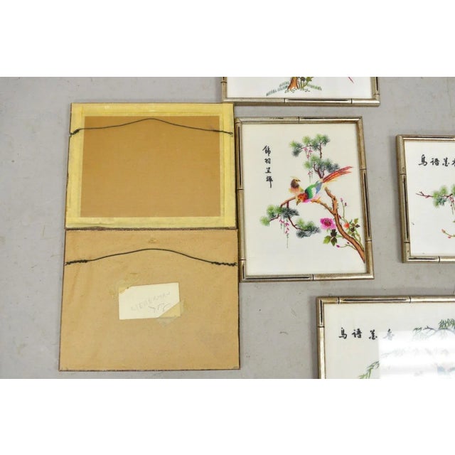 Vintage Chinoiserie Silk Needlepoint Chinese Japanese Asian Wall Art ...