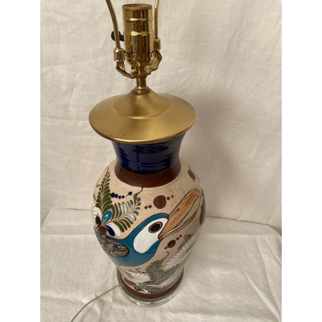 21st Century Mexican Pottery Lamp, Signed | Chairish