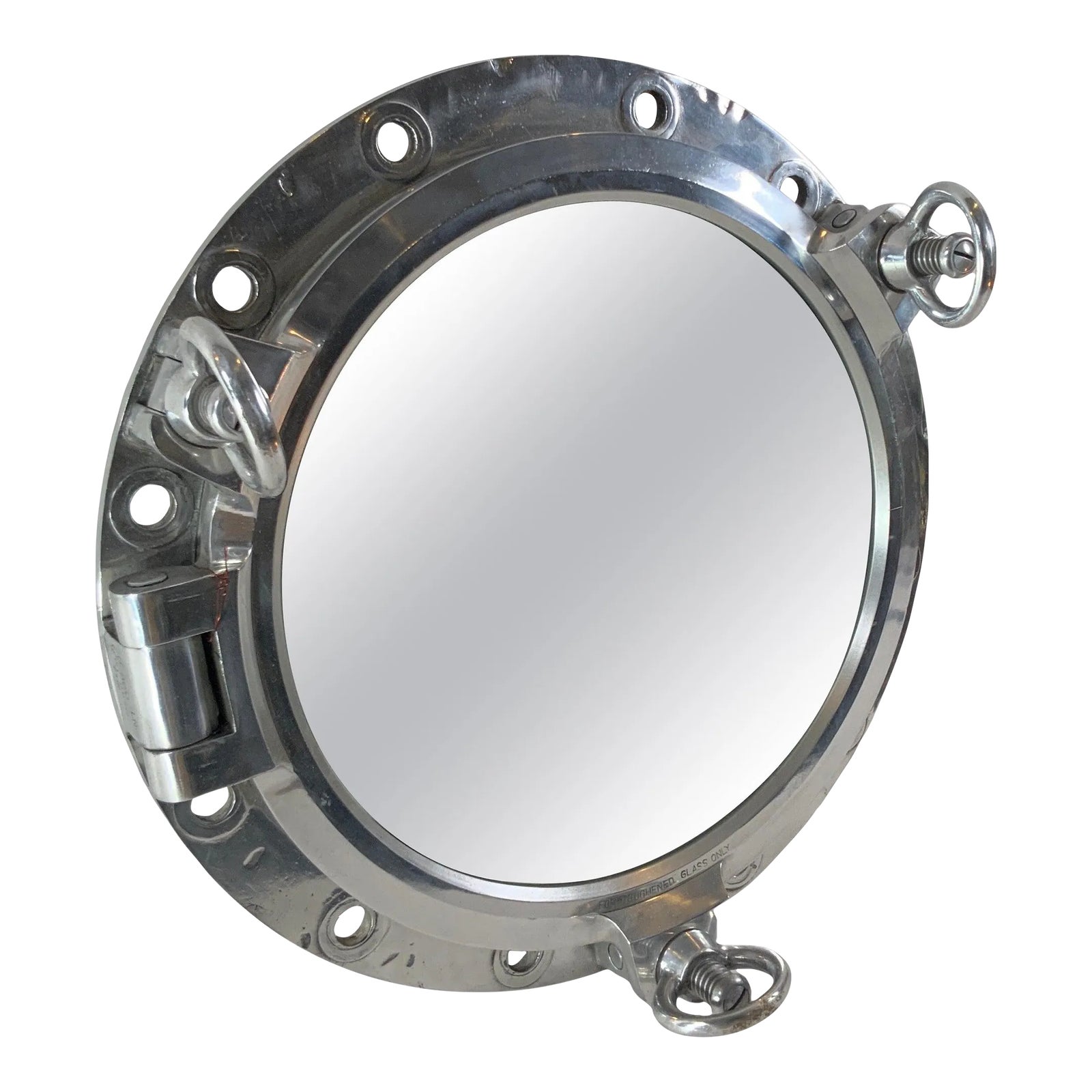 Aluminum Ship's Porthole Mirror | Chairish