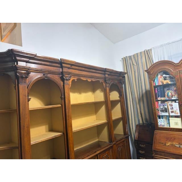 1950s 10 Ft Long Italian Walnut Monumental Open Shelf Library Bookcase ...