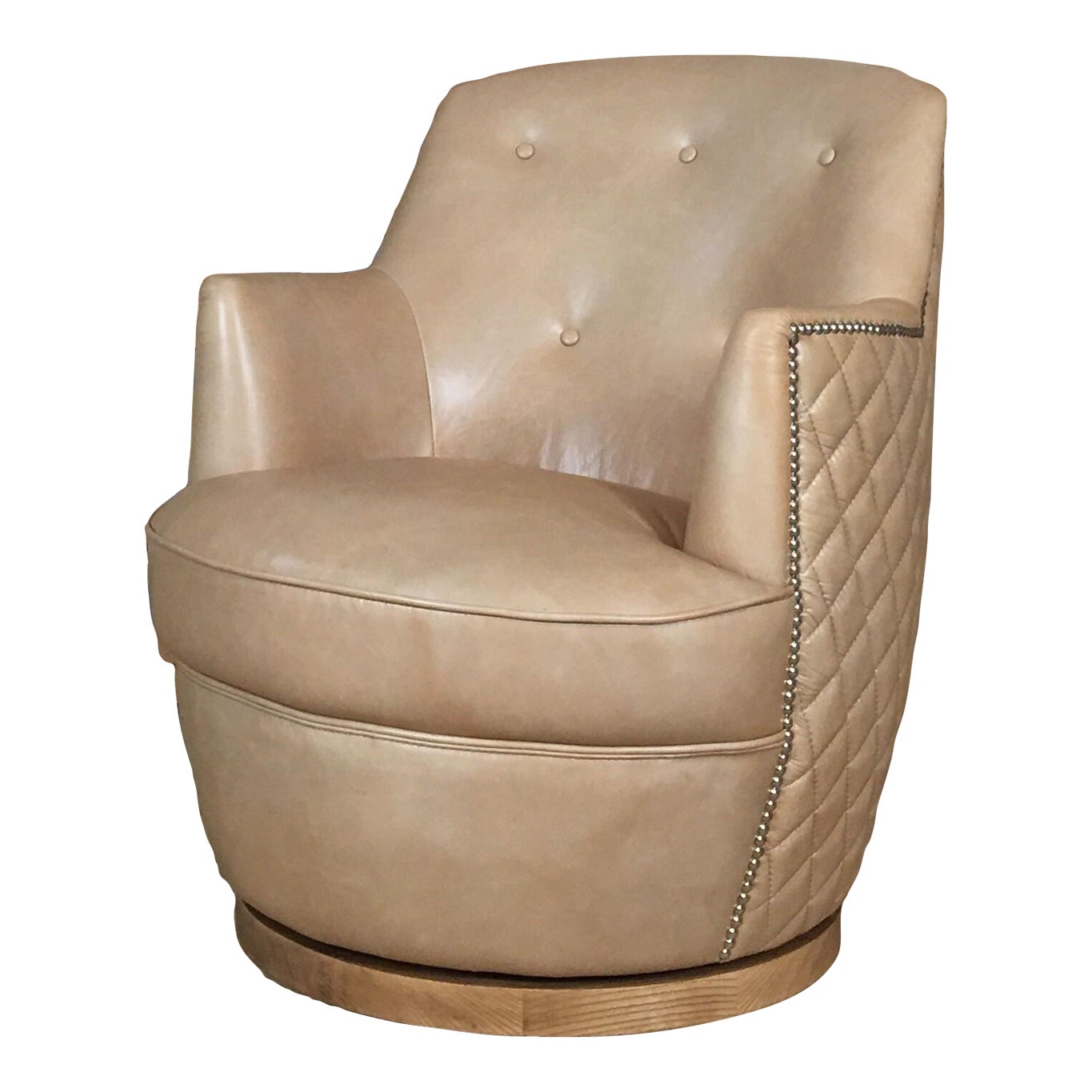 Jhs Candace Gaston Leather Swivel Chair | Chairish