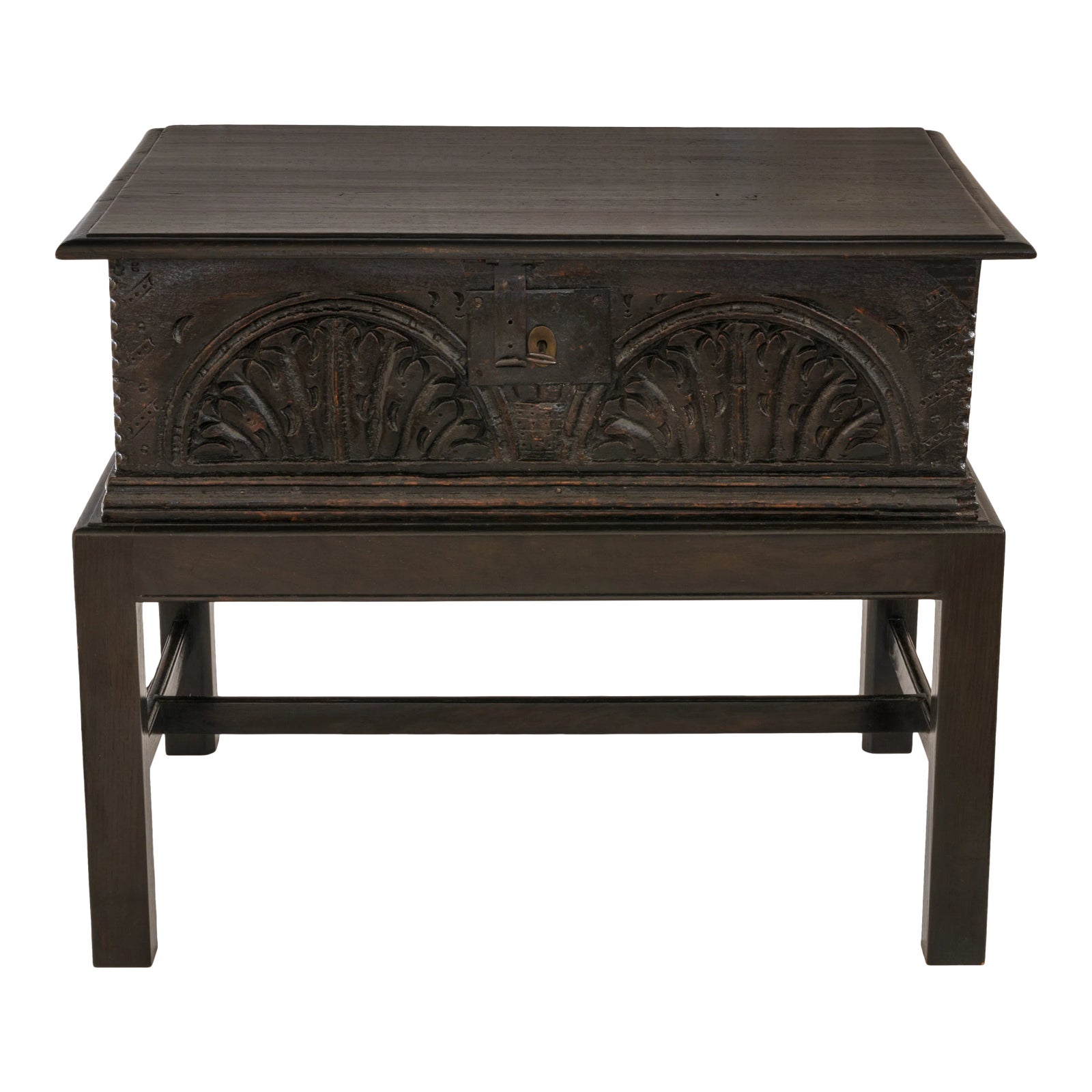 18th Century Oak Bible Box on Custom Stand | Chairish