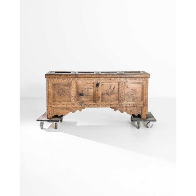 Antique German Wooden Trunk | Chairish