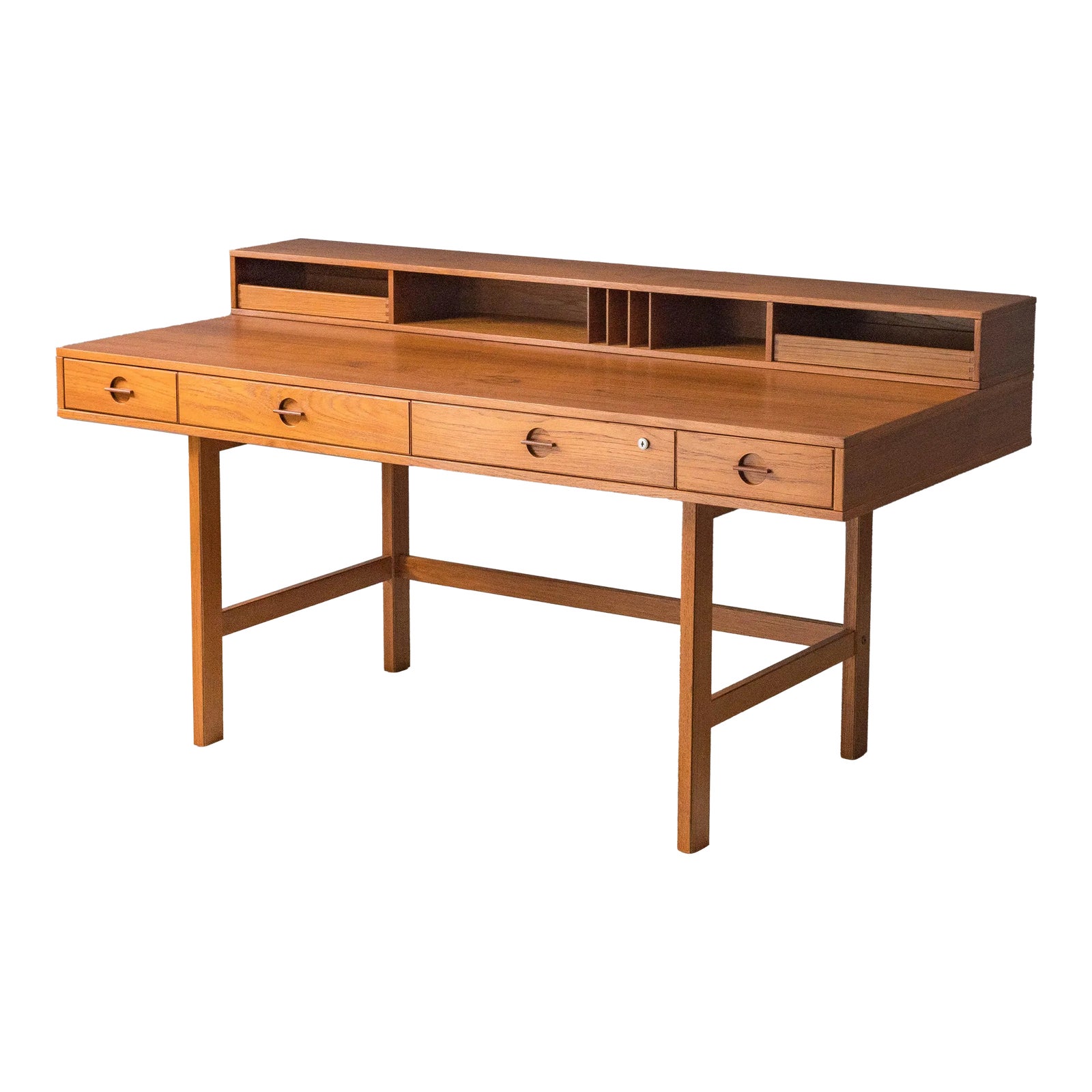 1960s Peter Løvig Nielsen Teak Partners Desk | Chairish