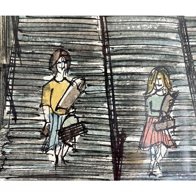 Quebec Break Neck Steps Vintage 1964 Watercolor Modern Framed Painting ...