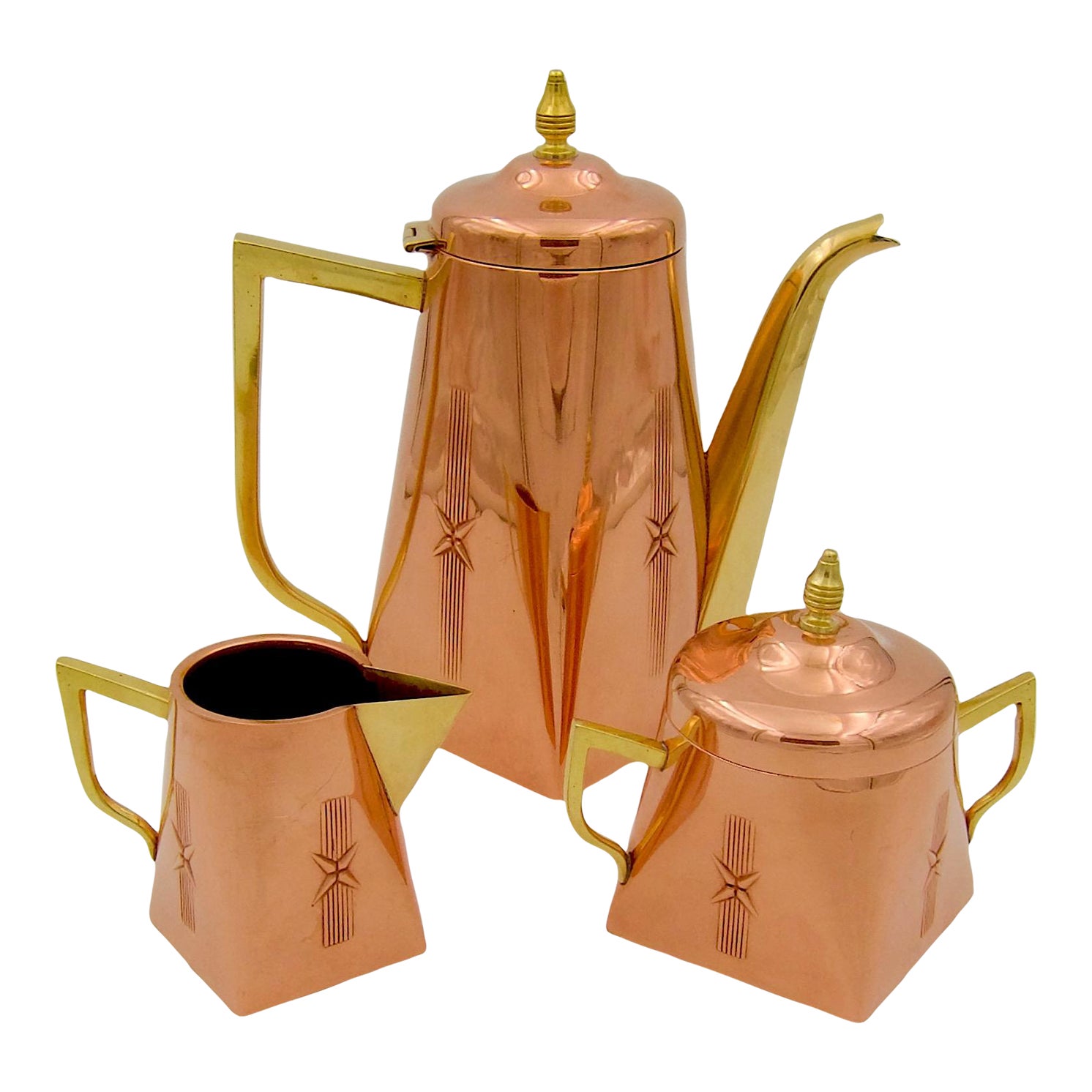 Vintage Mixed Metal Coffee or Tea Set in Secessionist Style | Chairish