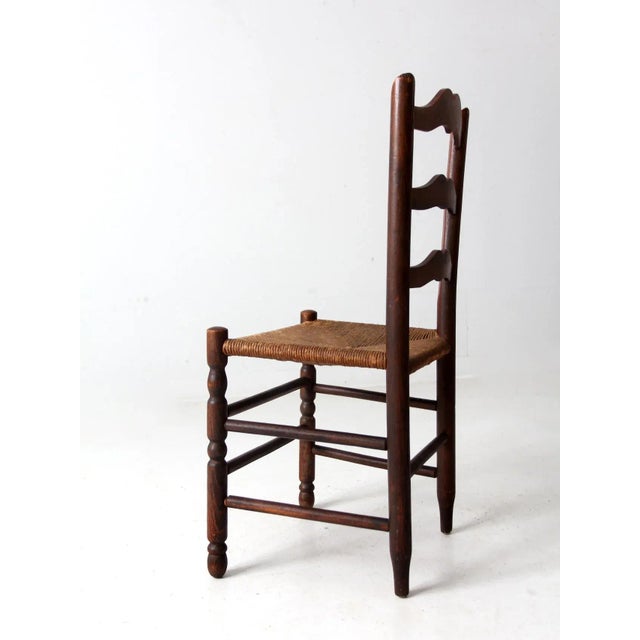Antique Rush Seat Ladder Back Chair | Chairish