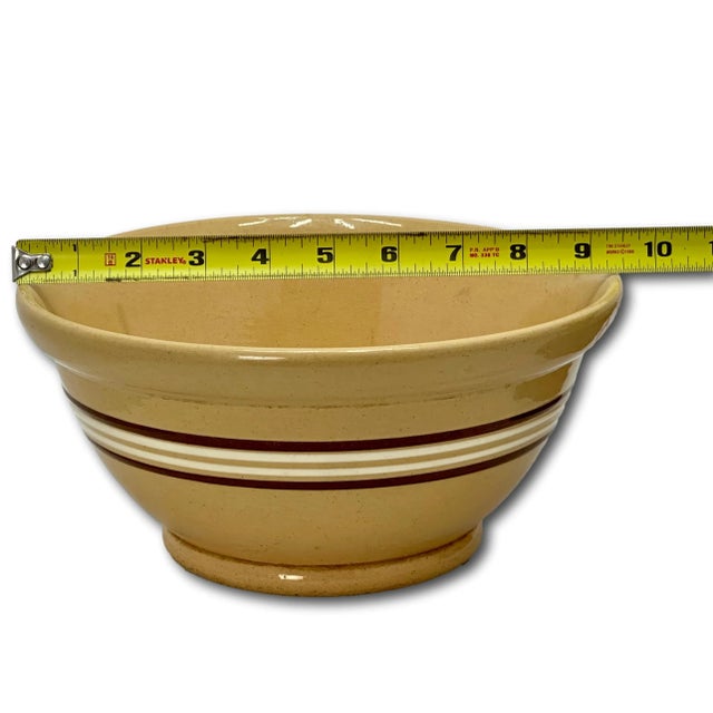 Antique Late 1800s Thick - Heavy 9.5 Inch Brown & White Banded Yellow ...
