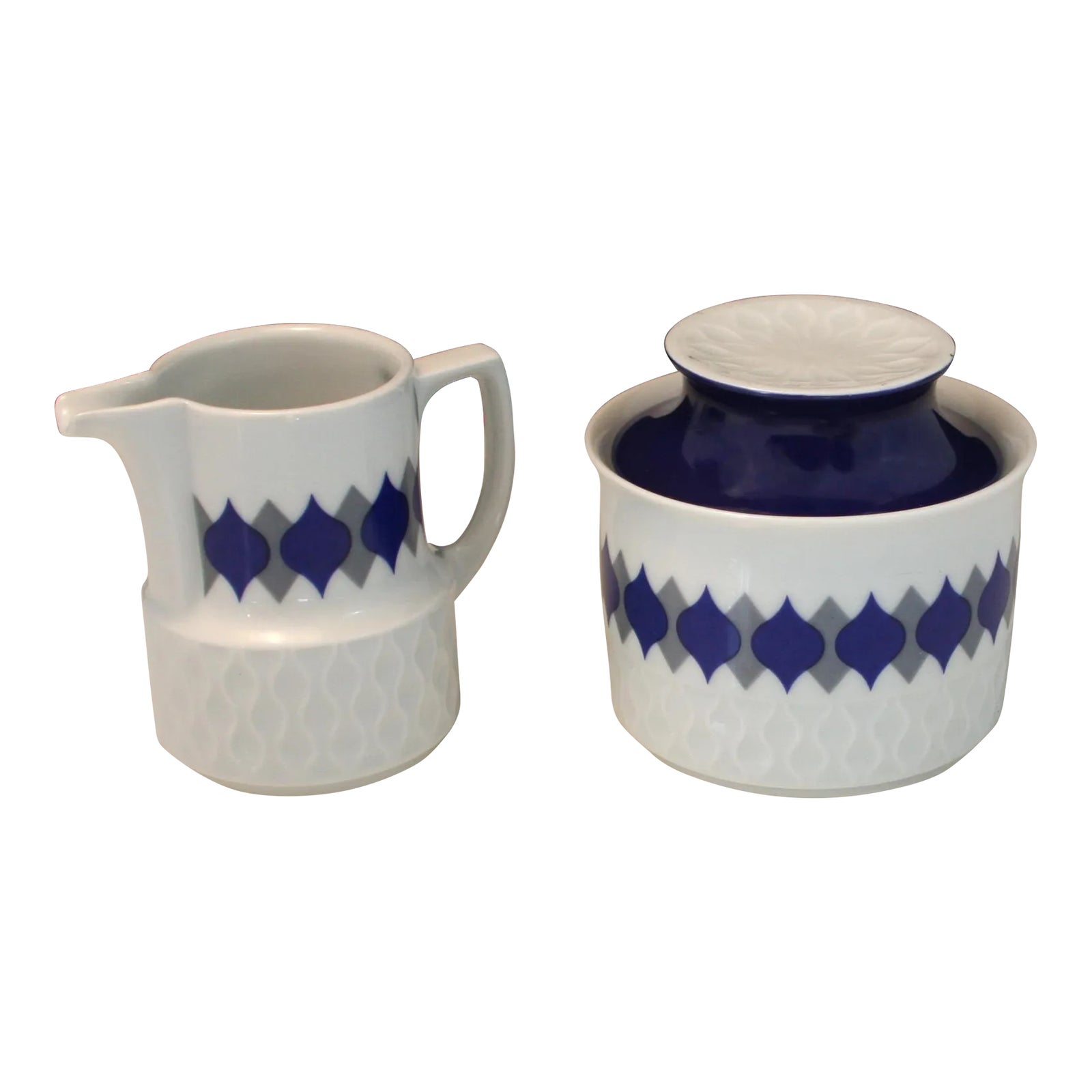 Mid Century Modern Schirnding Bavaria Blue Gray and White Porcelain ...