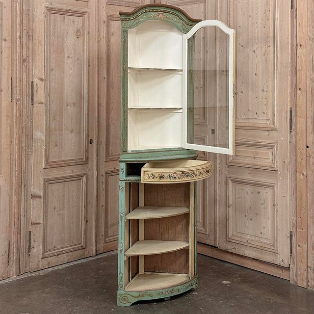 19th Century Italian Neoclassical Painted Corner Cabinet ~ Vitrine ...