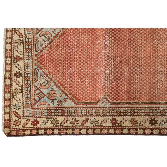 Antique Persian Hamadan Medallion Wool Rug With Rust Color | Chairish