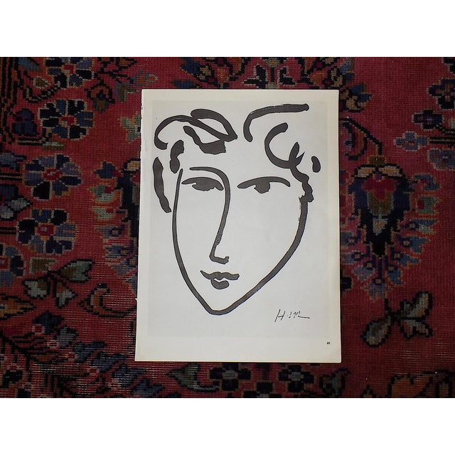 Vintage Mid 20th Century Signed Henri Matisse Female Portrait ...