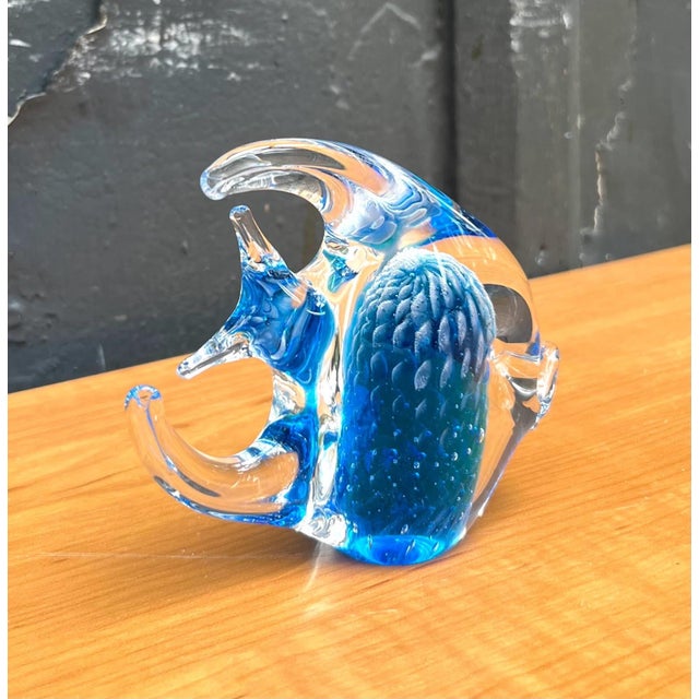 Blue Murano Glass Fish Sculpture | Chairish