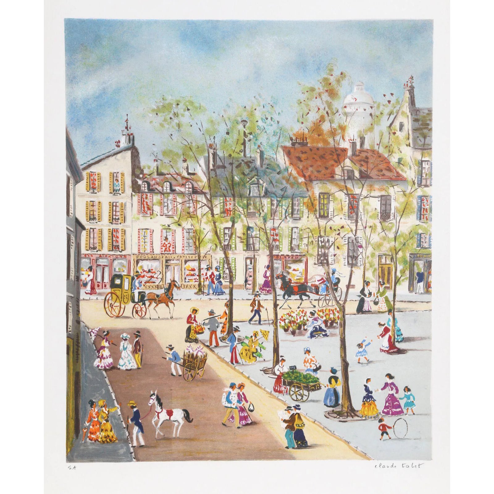 Claude Tabet, City Square 2, Lithograph | Chairish