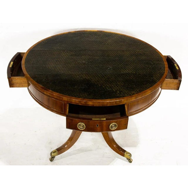 Antique Early 19th Century English Regency Mahogany Drum Rent Table ...