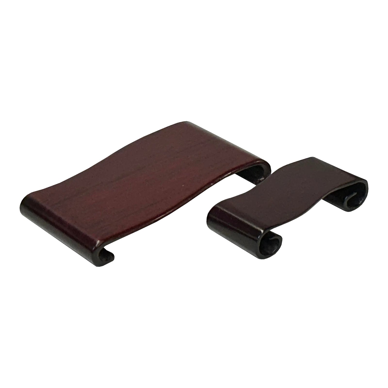 5.5" Set 2 Brown Wood Scroll Legs Rectangular Display Stand Riser ...