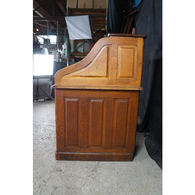 Antique Victorian American Oak S Curve Tambour Roll Top Executive ...