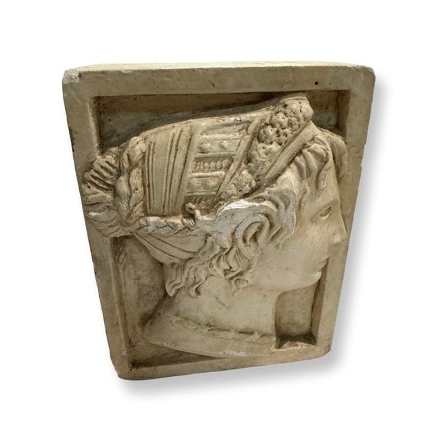 Vintage Italian Plaster Bookends With Roman Faces - A Pair | Chairish